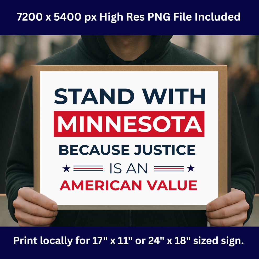 Stand With Minnesota, Printable Protest Sign, Anti Trump Protest Signs ...