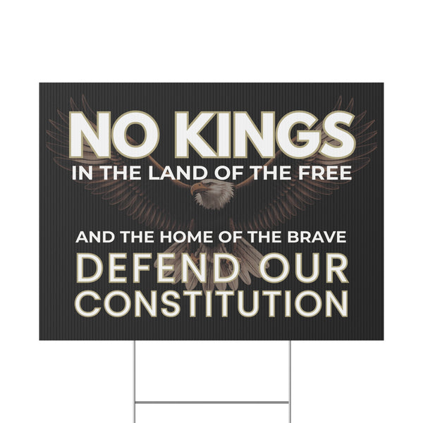 No Kings Yard Sign, No Kings Protest Sign, Patriotic Yard Sign, Defend ...