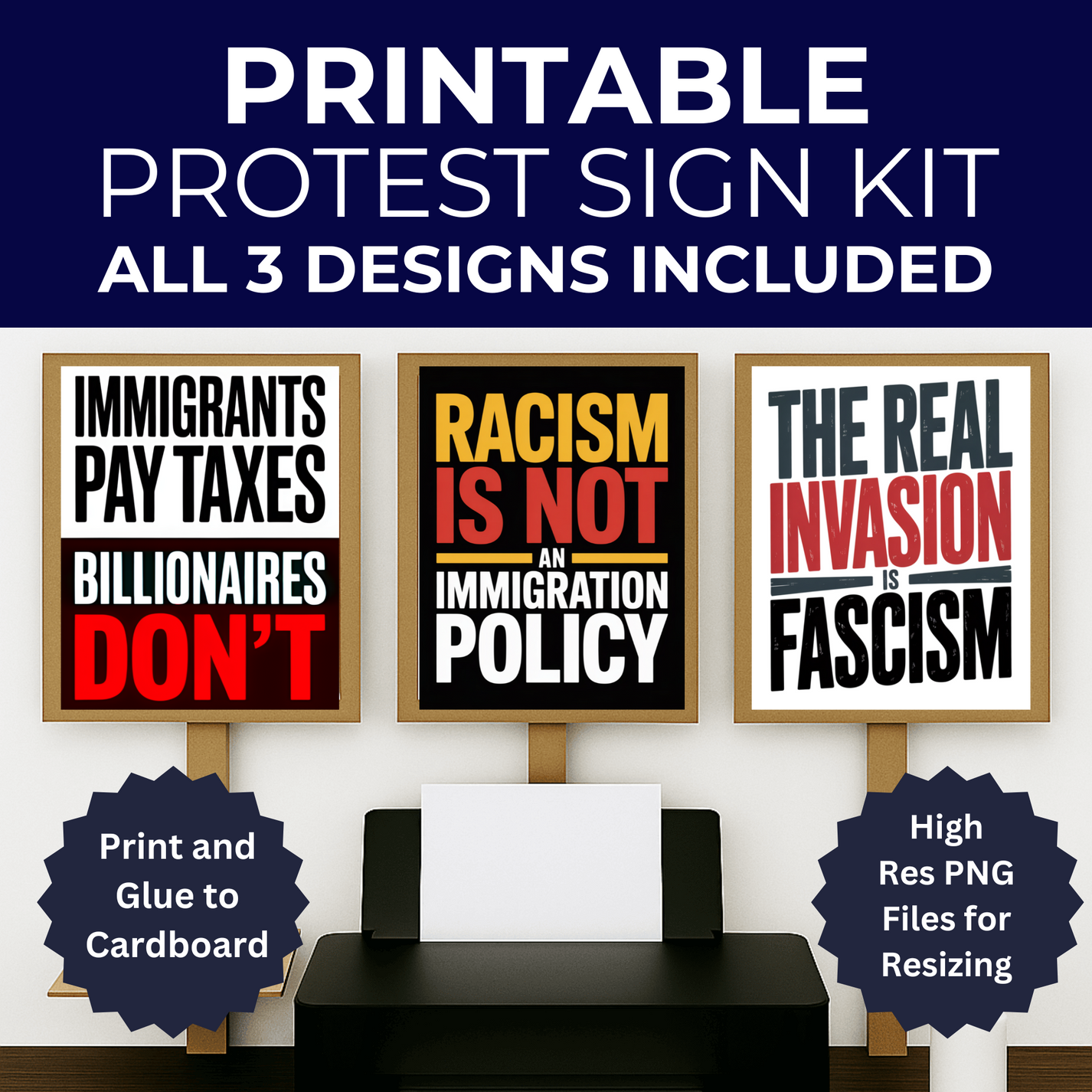 Print at Home Protest Signs, 3 Signs Included, Printable Protest Signs ...