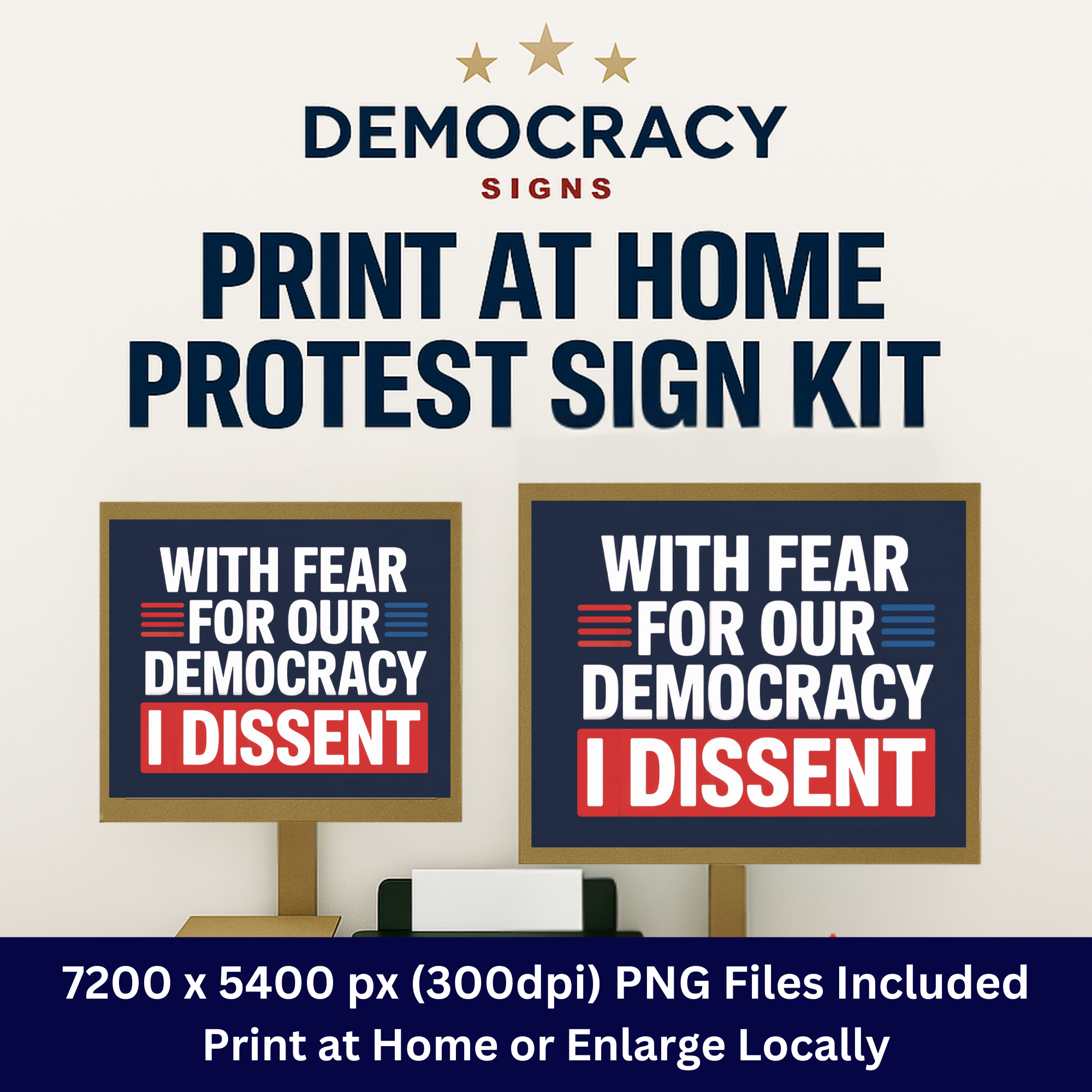 No Kings Printable Protest Signs - Digital Download - Anti Trump Signs ...