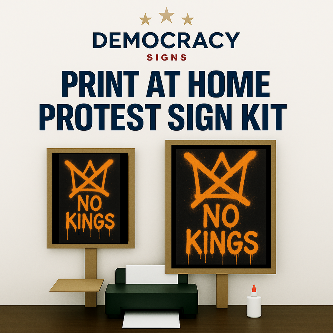 No Kings Protest Signs, Hands Off Protest Signs, Anti Trump Signs ...