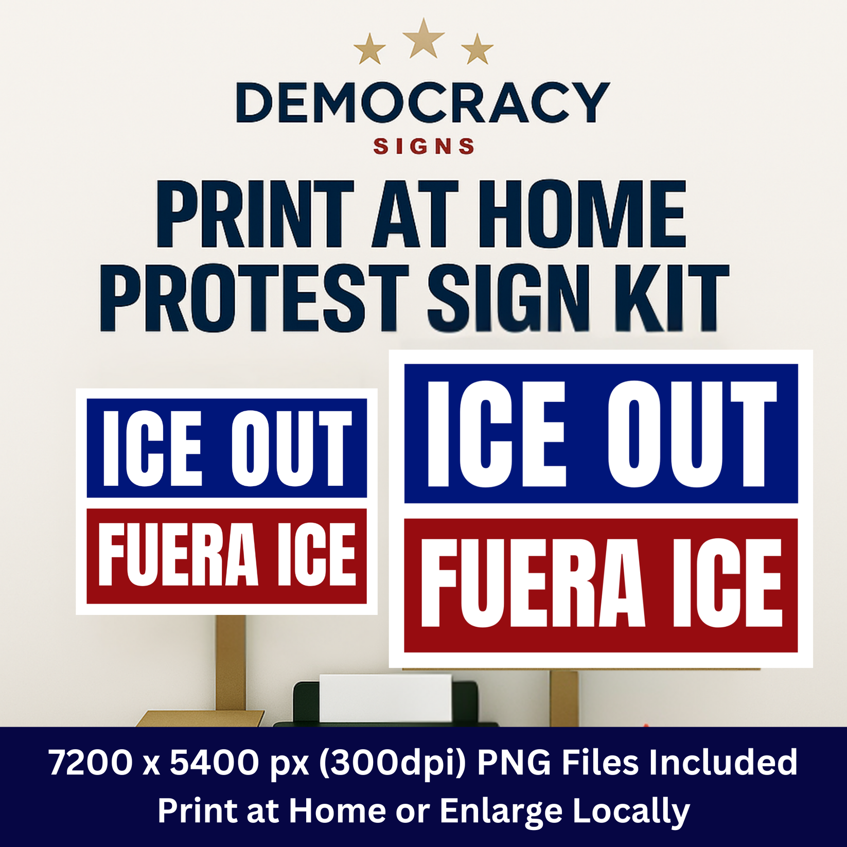 ICE OUT Protest Sign | Printable Protest Sign | Protest PNG – Democracy ...