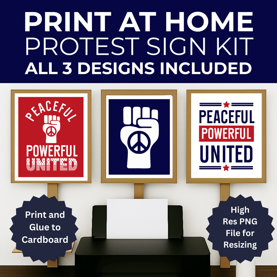 No Kings Printable Protest Signs - Digital Download - Anti Trump Signs ...