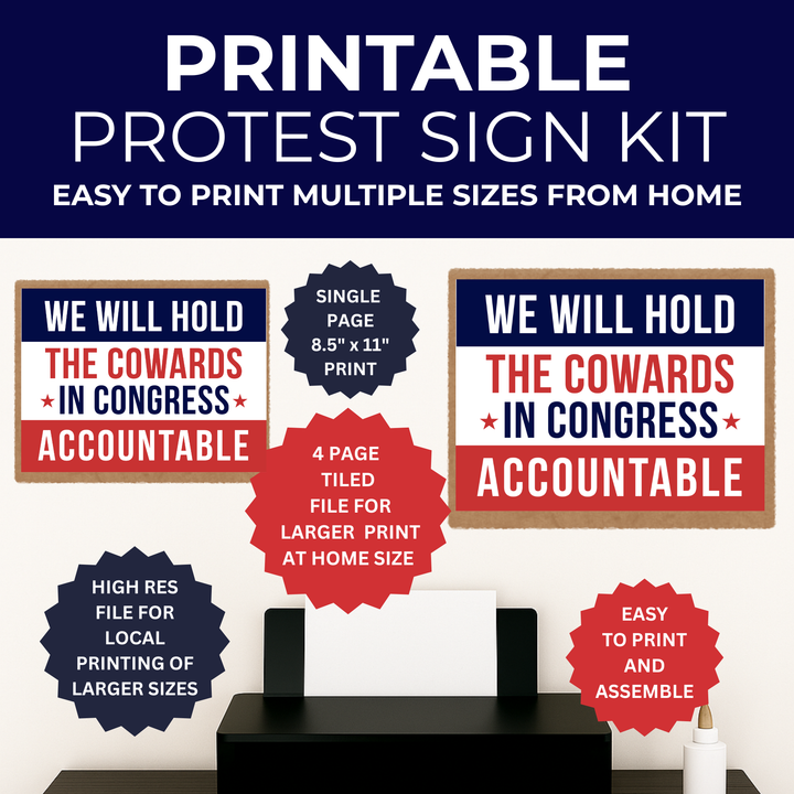 Anti ICE Protest Signs - Print at Home or Enlarge Locally – Democracy Signs