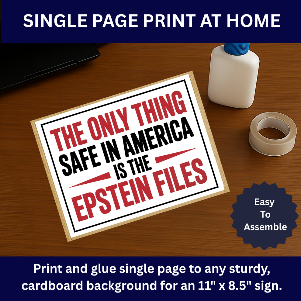 Epstein Files Protest Sign, Printable Protest Sign Kit – Democracy Signs