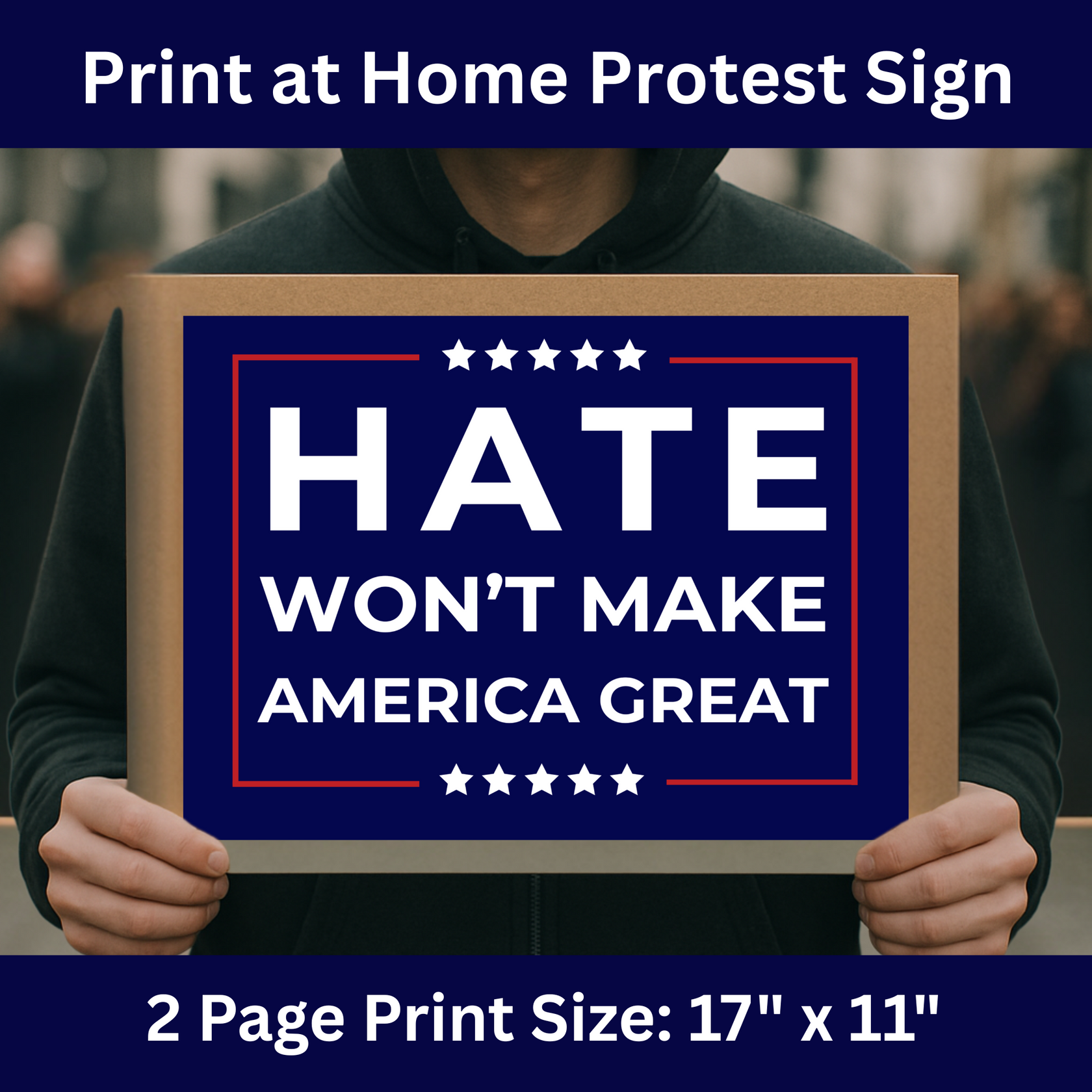 Printable Protest Sign, No Kings Protest Sign, Anti Trump Protest Sign ...