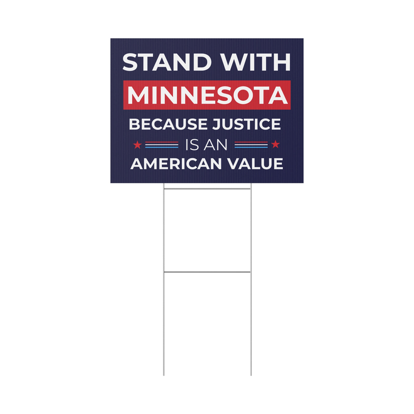 Stand With Minnesota Yard Sign | 3 Colors | 24" x 18" – Democracy Signs