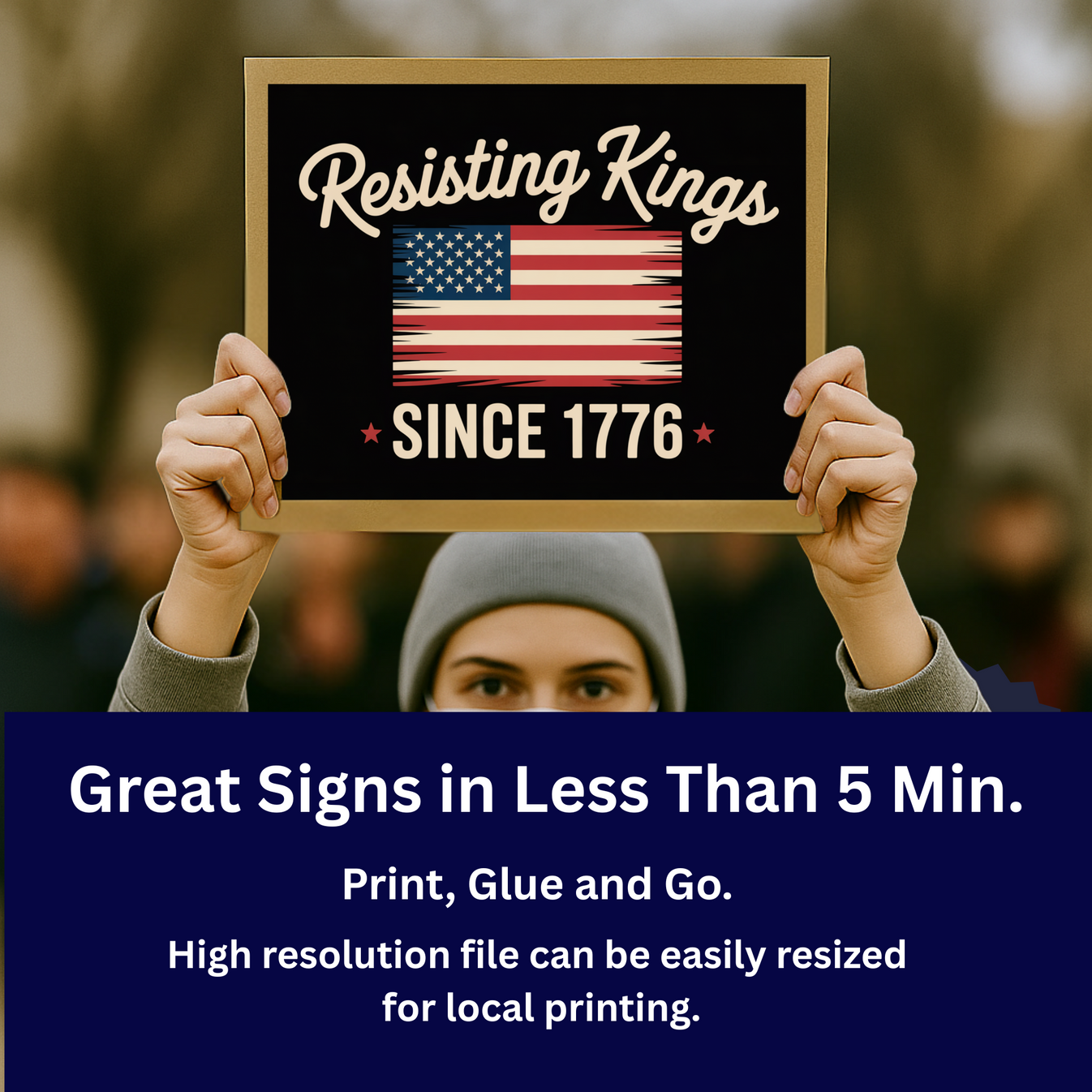 Anti Trump Protest Signs, Print at Home Protest Sign, Resisting Kings ...