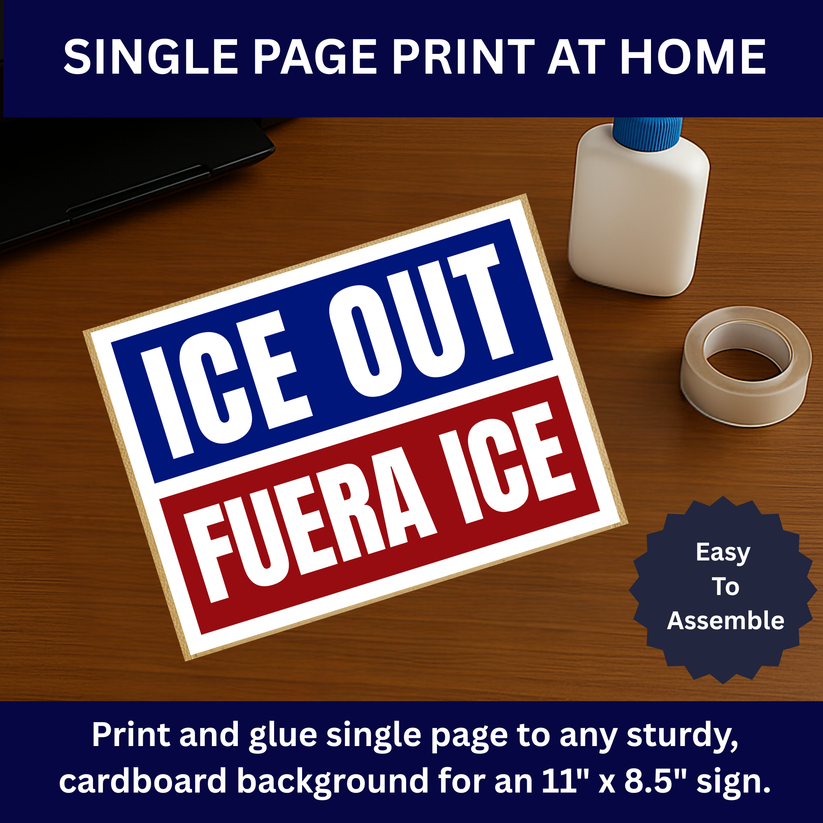 ICE OUT Protest Sign | Printable Protest Sign | Protest PNG – Democracy ...