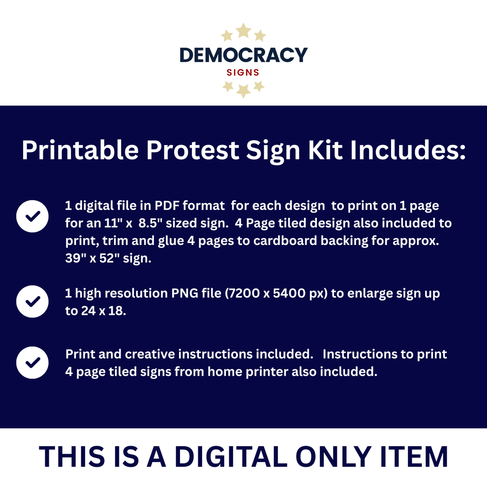Anti ICE Protest Signs, Printable Protest Sign Kit, Anti Trump Signs ...