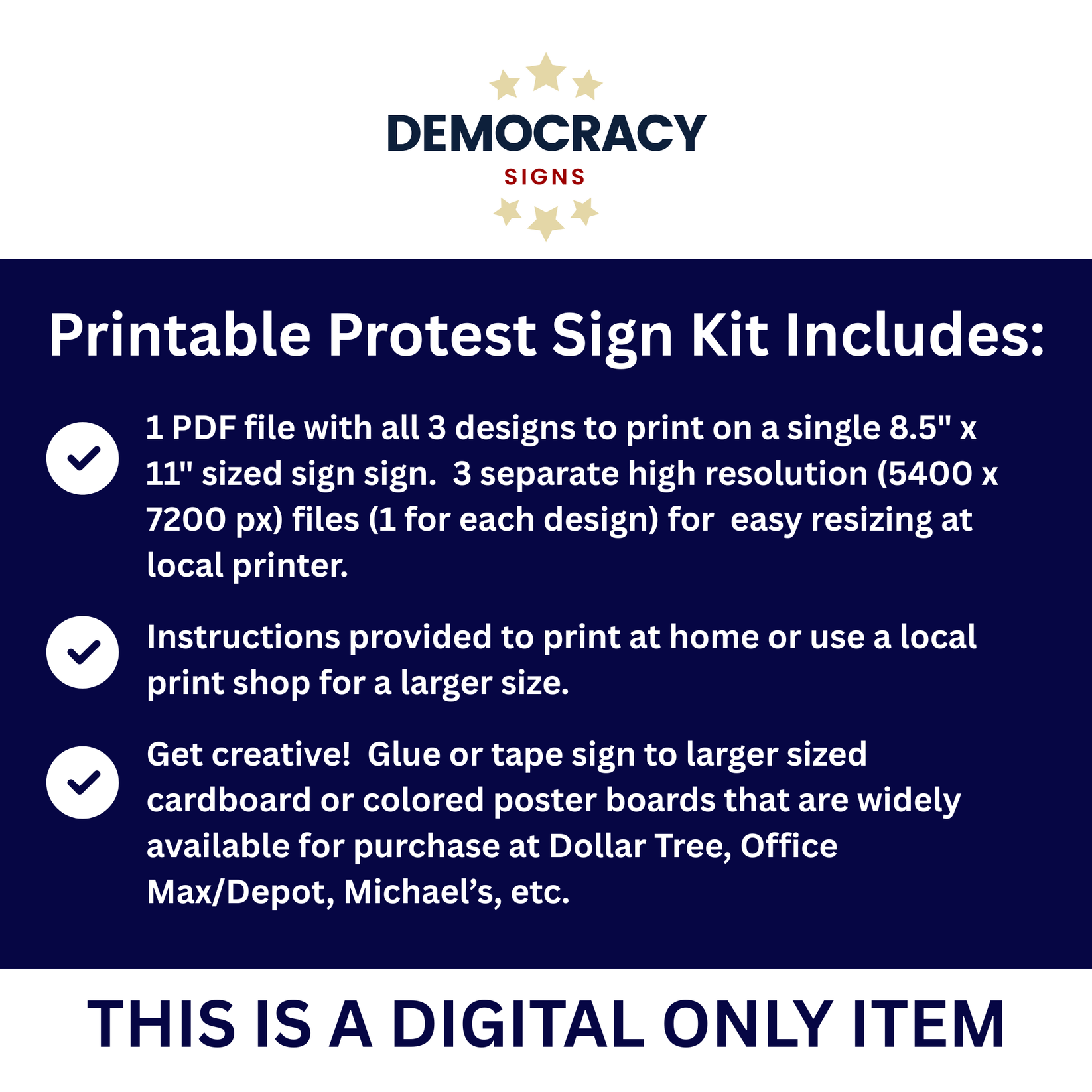 Print at Home Protest Signs, 3 Signs Included, Printable Protest Signs ...